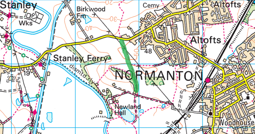 Altofts - Newland Hallmap