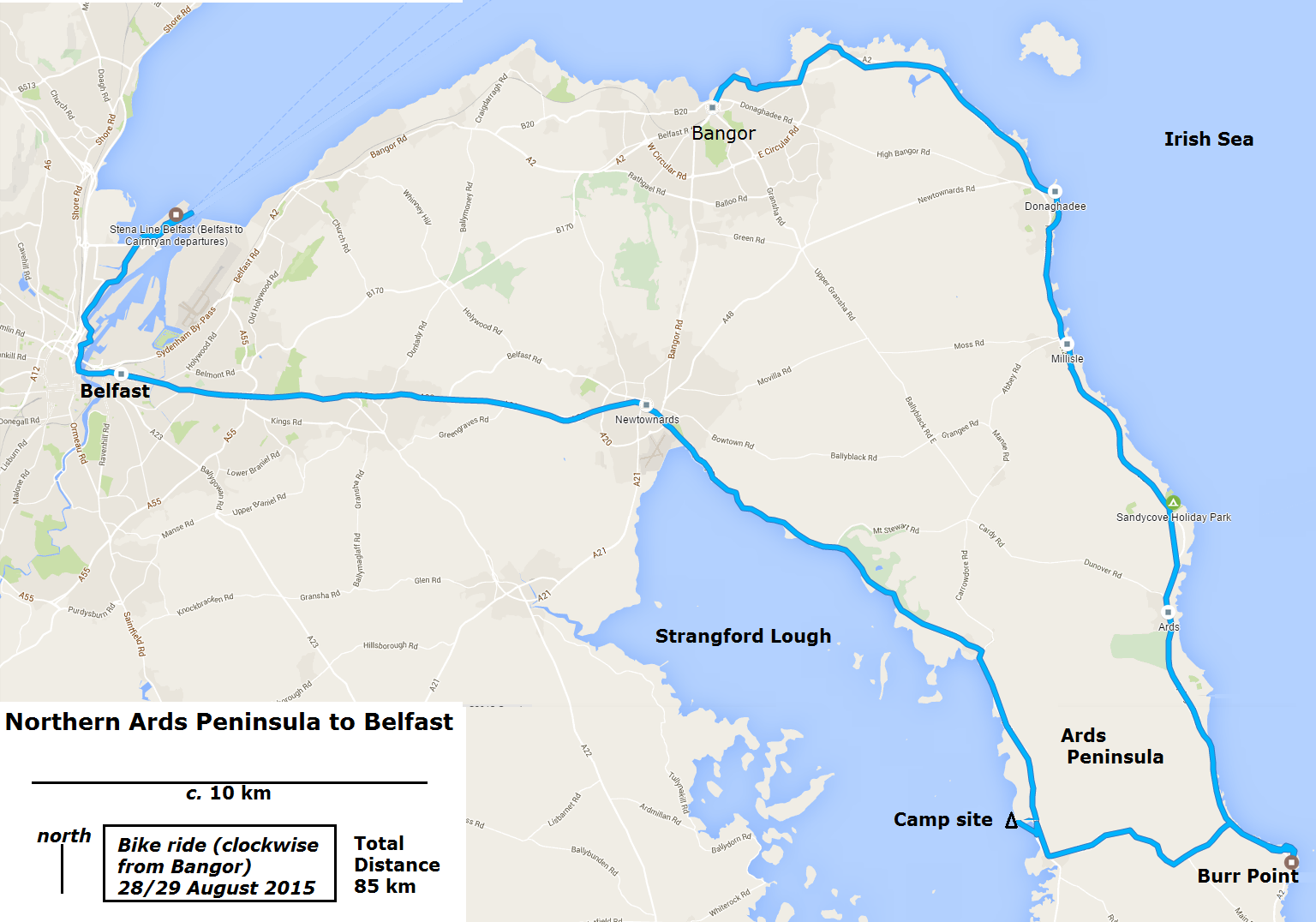Bangor - Burr Point - Belfast, 28th/29th August 2015